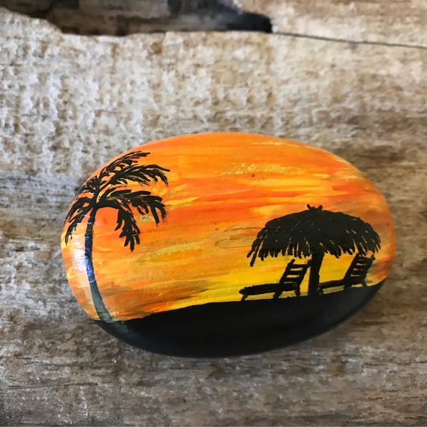 Painted Beach Rock - Etsy