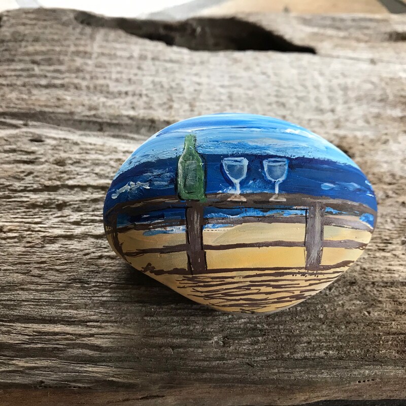 Painted Beach Rock - Etsy
