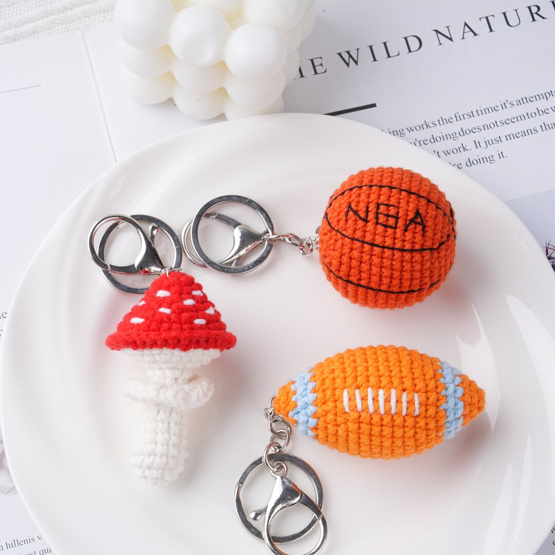 Handmade Keychain Football crochet Football Keychaincrochet - Etsy