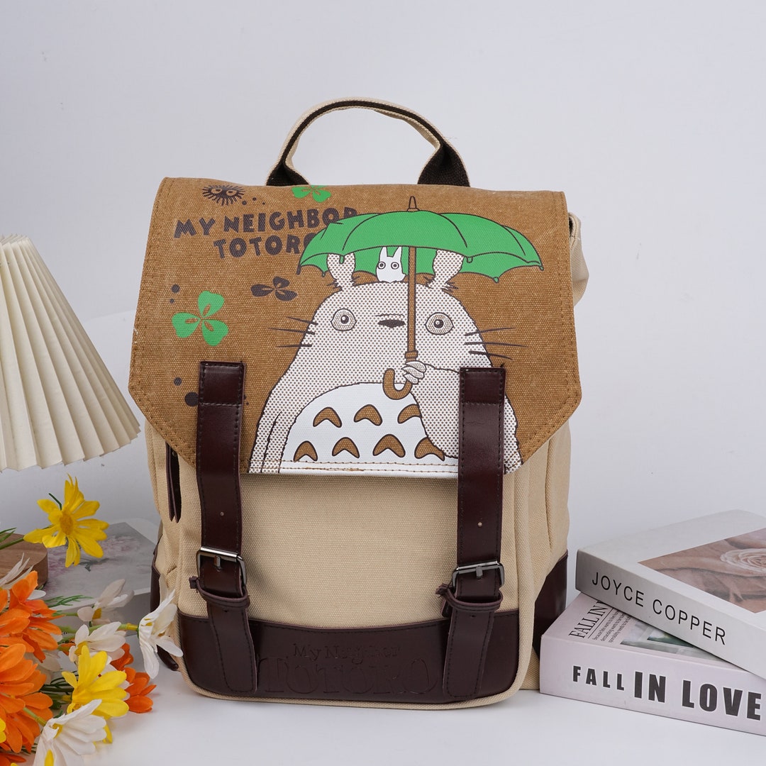 Cartoon Totoro School Bag,canvas Large Capacity Backpack,shoulder Bag ...