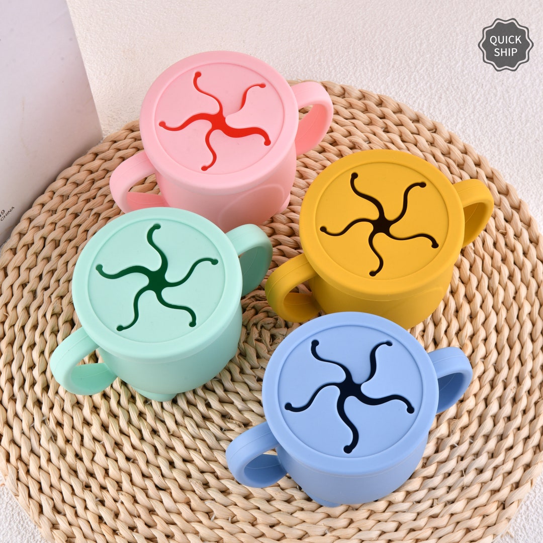 Silicone Snack Cup for Kids, Portable Children's Food Storage Box With ...