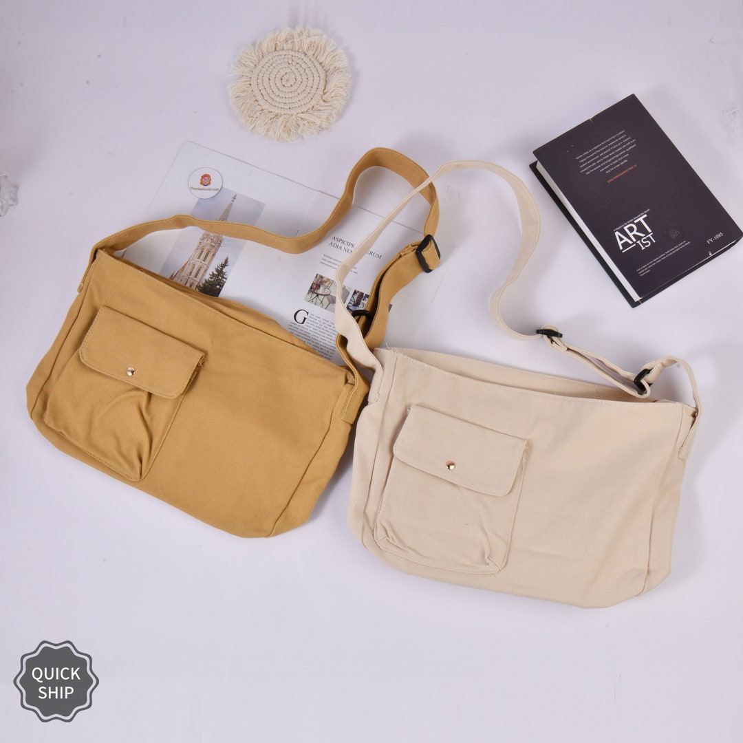 Canvas Diagonal Crossbody Bag,large Capacity Shoulder Bag, Messenger ...