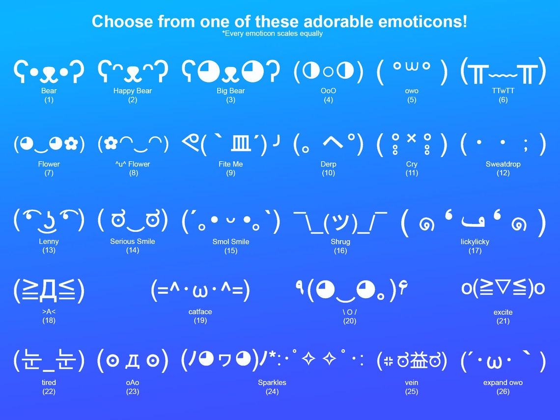Cute Kaomoji Emoticon Accessory Decals Kawaii Faces for All - Etsy