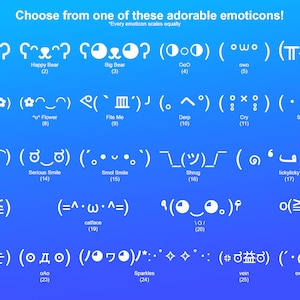 Cute Kaomoji Emoticon Accessory Decals - Kawaii Faces for All Surfaces ...