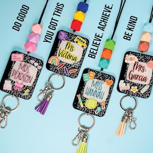 Trendy Teacher Notebook Lanyard - Personalized Lanyard for Keys or ID ...