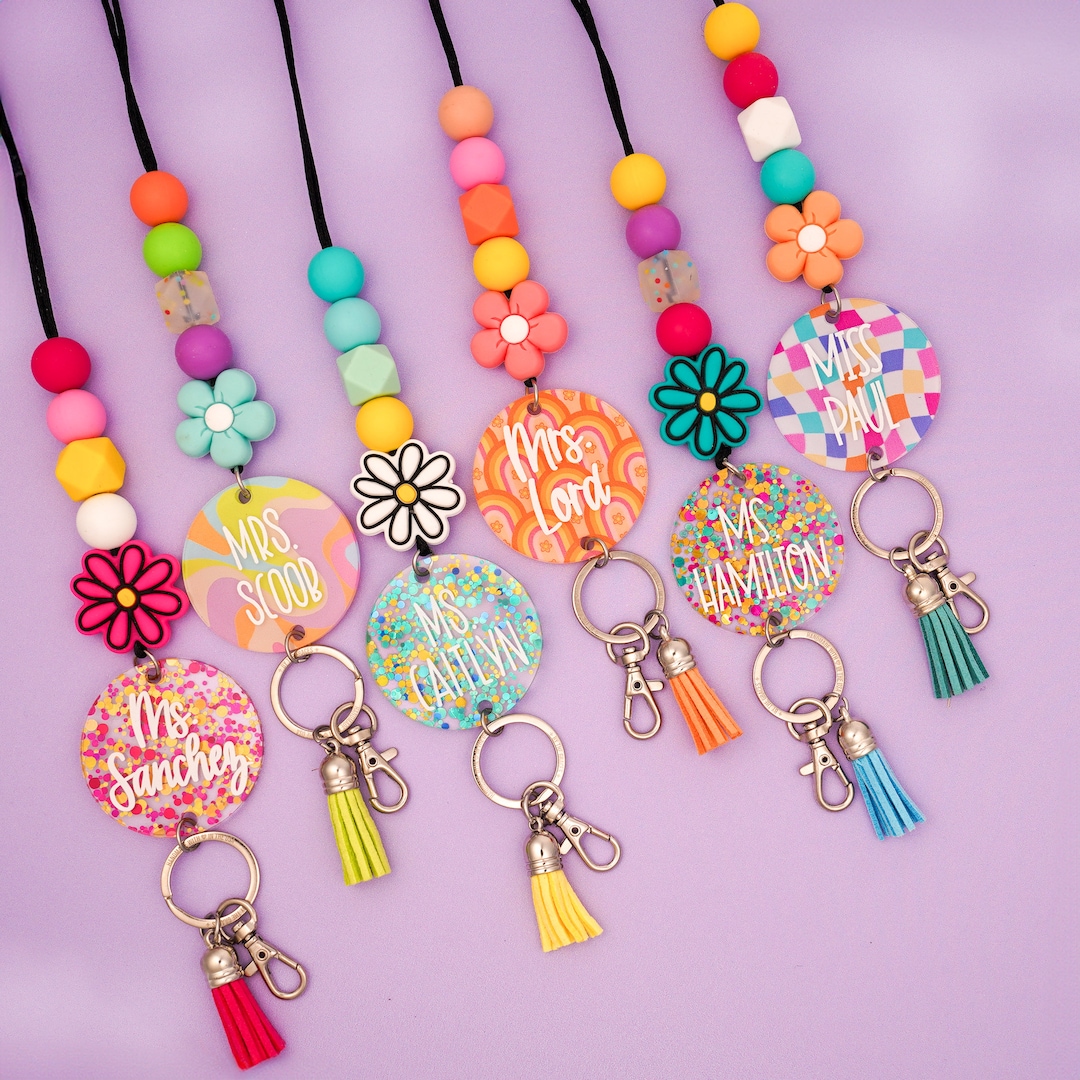 Groovy Sparkly Lanyard Personalized Lanyard for Badge 80's Lanyard ...