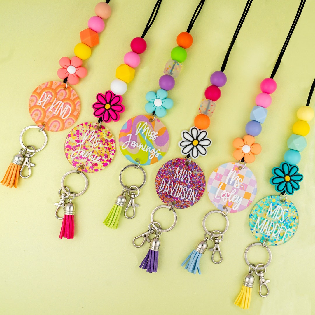 Groovy Sparkly Lanyard - Personalized Lanyard for Badge - 80's Lanyard ...