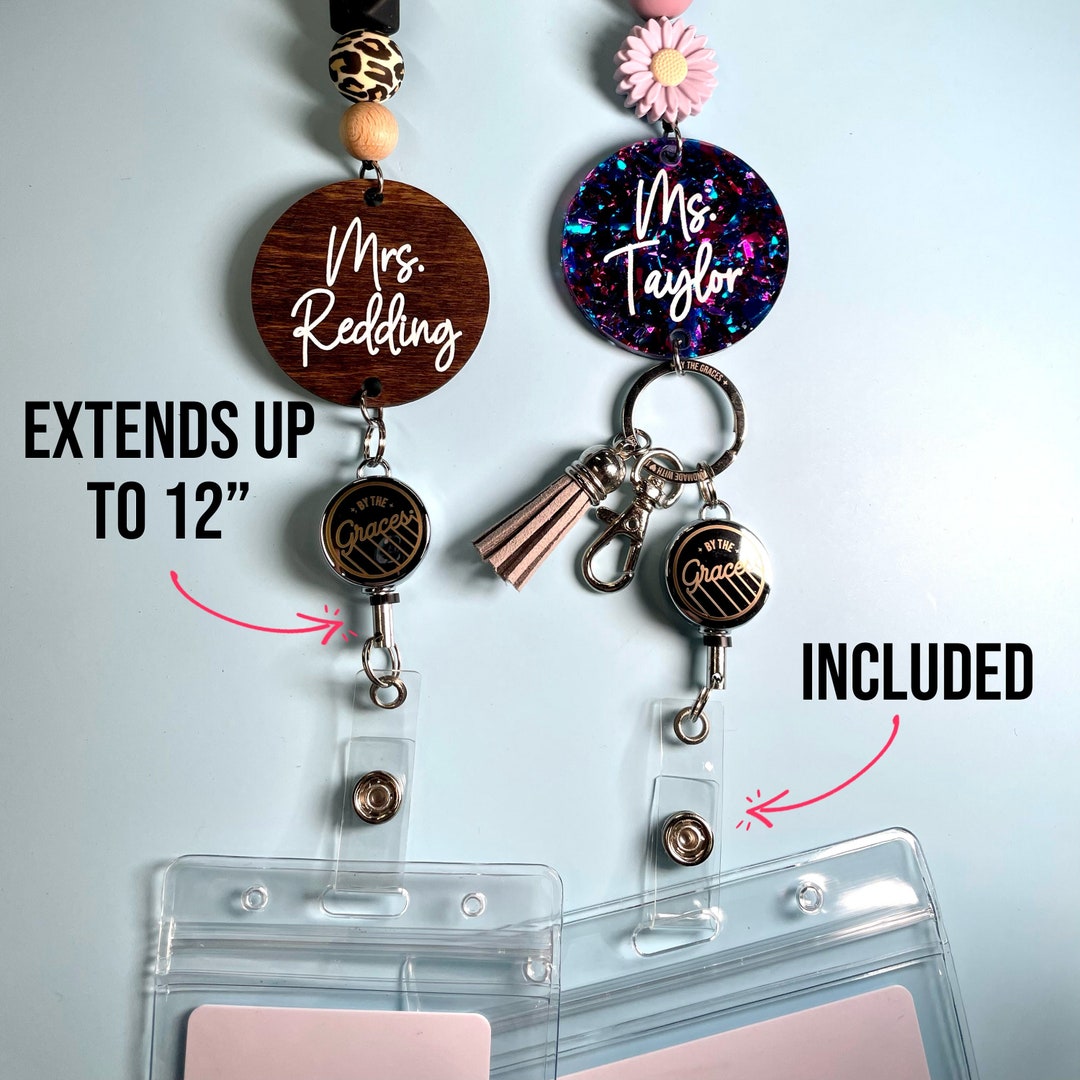 Retractable Reel Add-on for Lanyards, Keys, or Badge - Extends up to 12 ...