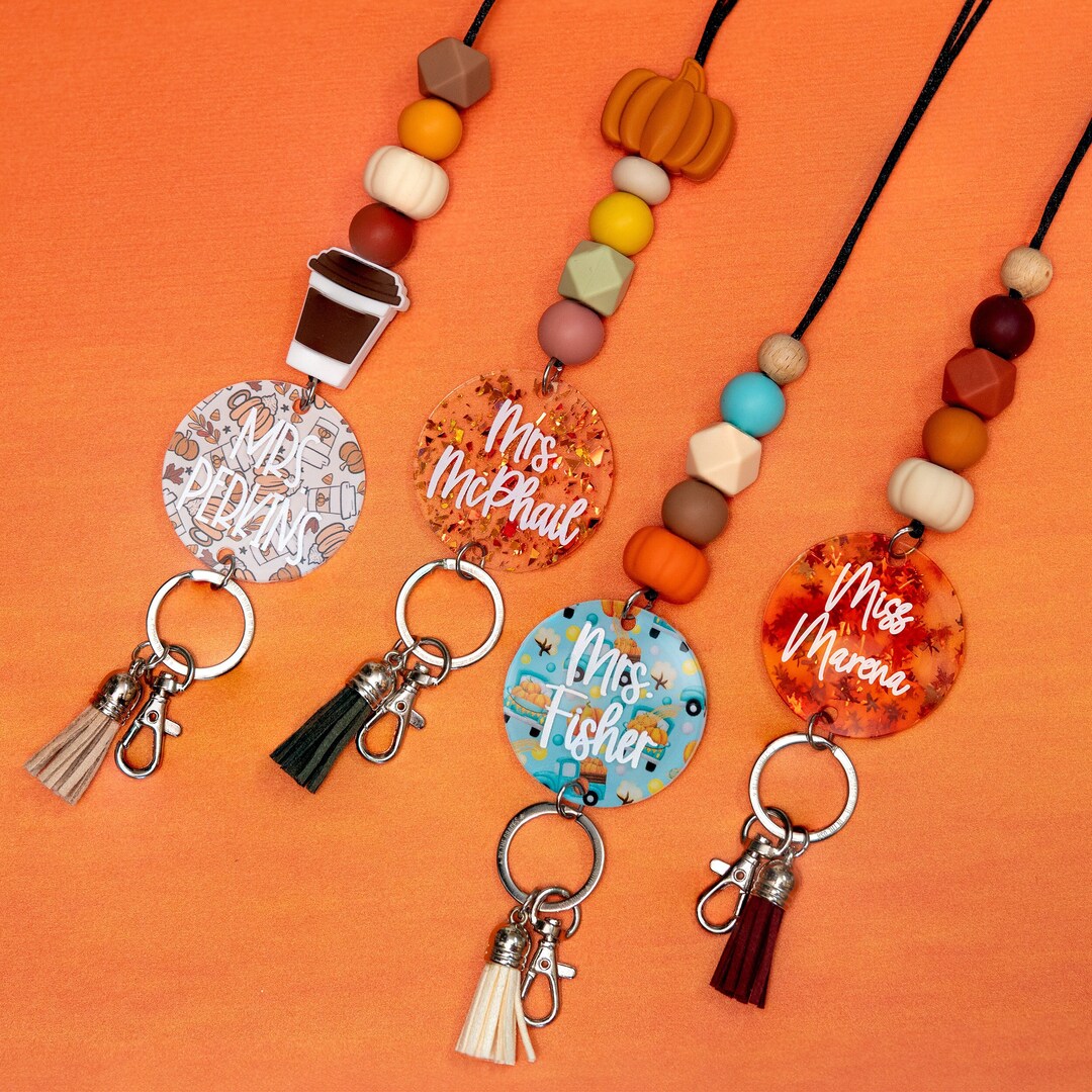 Fall Teacher Lanyard Personalized Lanyard for Keys or ID Badge Lanyard ...