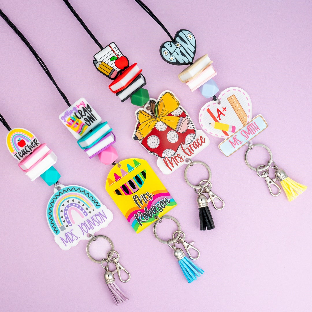 Rainbow Teacher Lanyard Personalized Lanyard for Keys or ID Badge ...