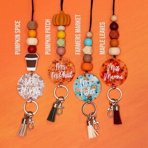 Fall Teacher Lanyard Personalized Lanyard for Keys or ID Badge Lanyard ...