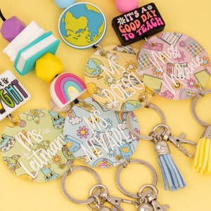 Teacher Subject Lanyard - Personalized Lanyard for ID Badge - Beaded ...