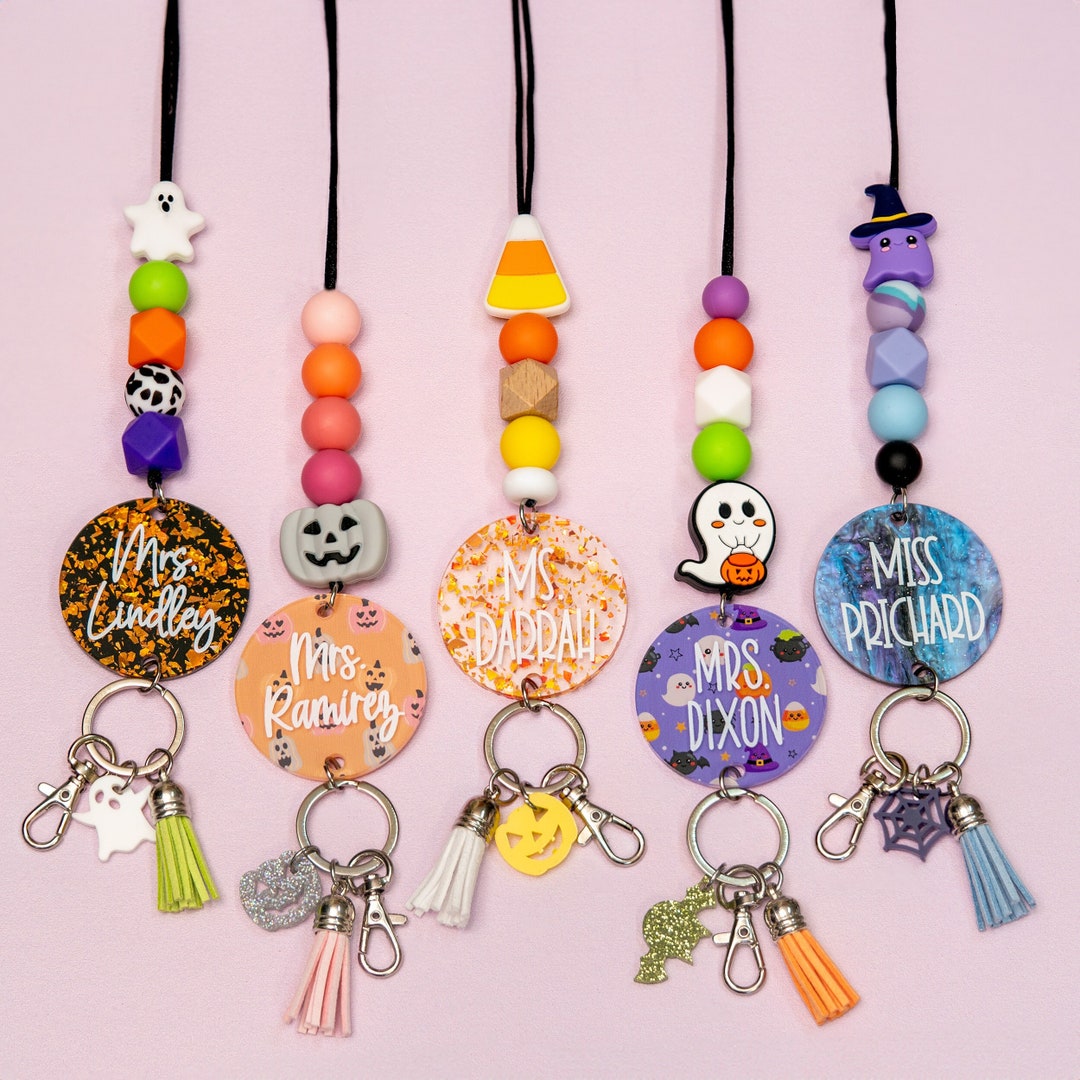 Halloween Teacher Lanyard - Personalized Lanyard for Keys or ID Badge ...
