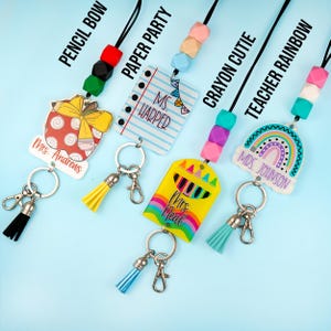 Cute Teacher Lanyard - Personalized Lanyard for Keys or ID Badge ...