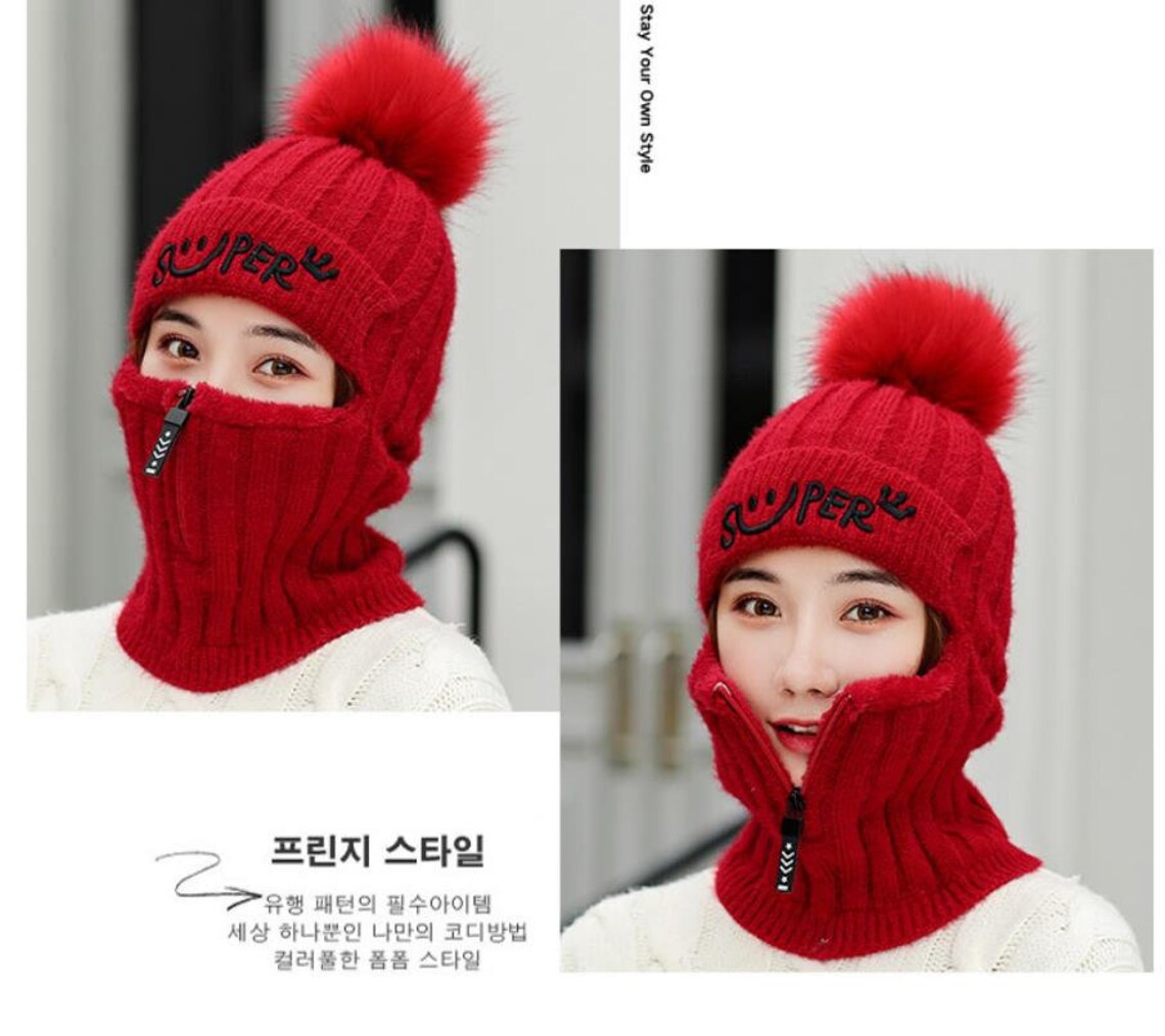 6c 56-58cm Windproof Hat Female Block Forehead Hat Fully - Etsy