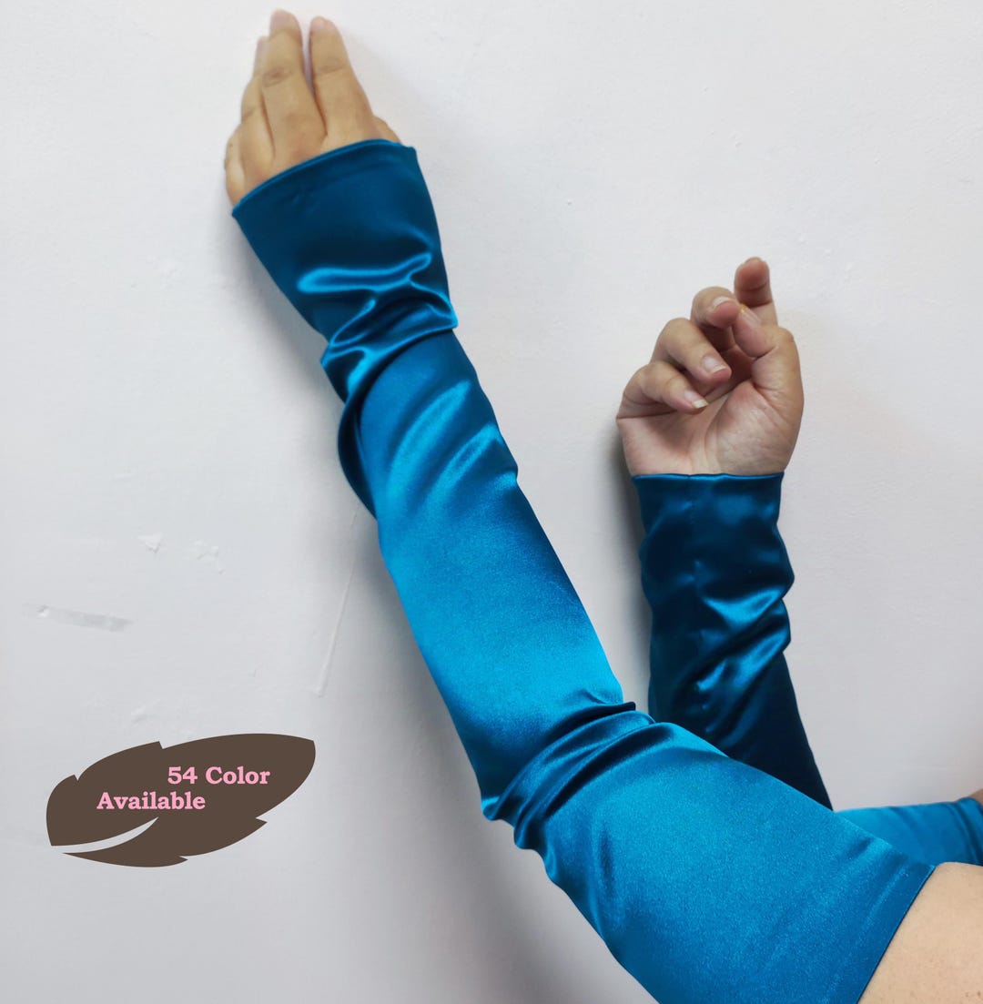 Satin Fingerless Opera Gloves: Detachable Bridal Sleeves 54color - Etsy