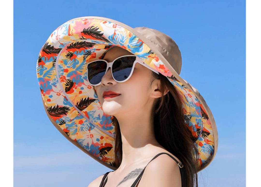 1pcs 4 Color 55-60cm Large Brim Cotton Oneside Flower Oneside Slid ...