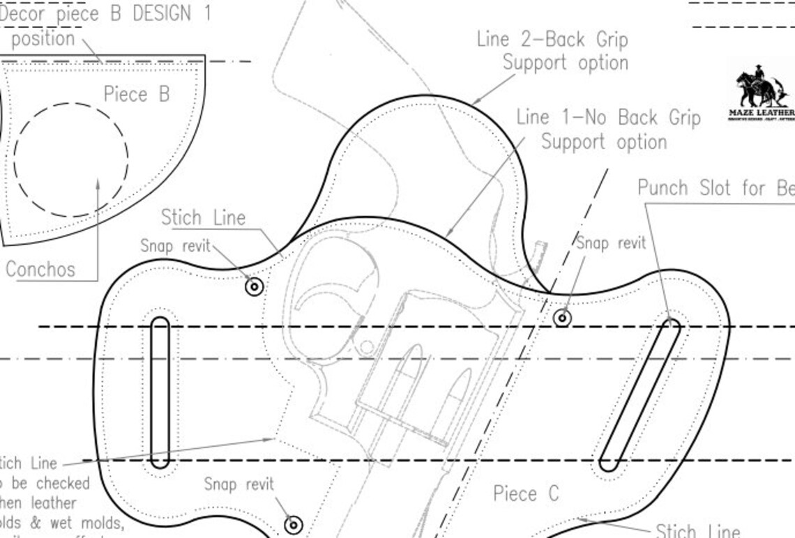 Colt Python .357 Saddle Holster Pattern-pancake ( Digital in Pdf Format ...