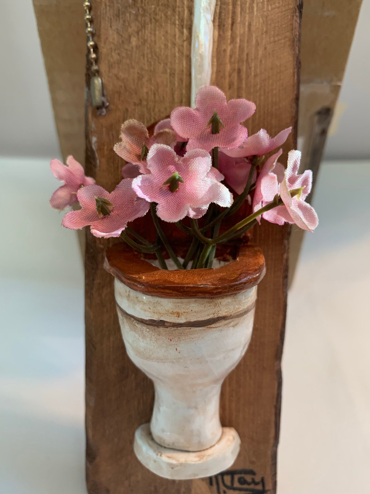 Retrete vintage y arcilla de arte de pared de flores - Etsy España