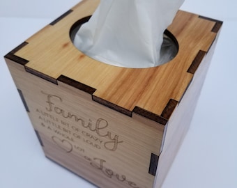 Personalized Wood Tissue Box Cover, Custom Tissue Box, Personalized ...