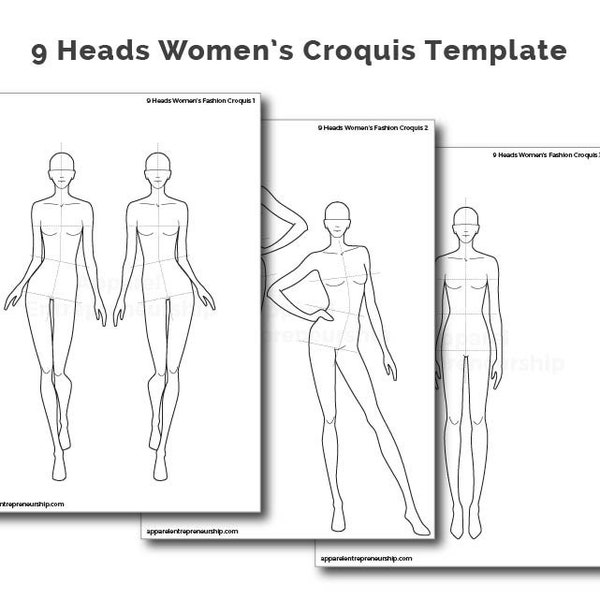 Fashion Design Croquis Template - Etsy Ireland