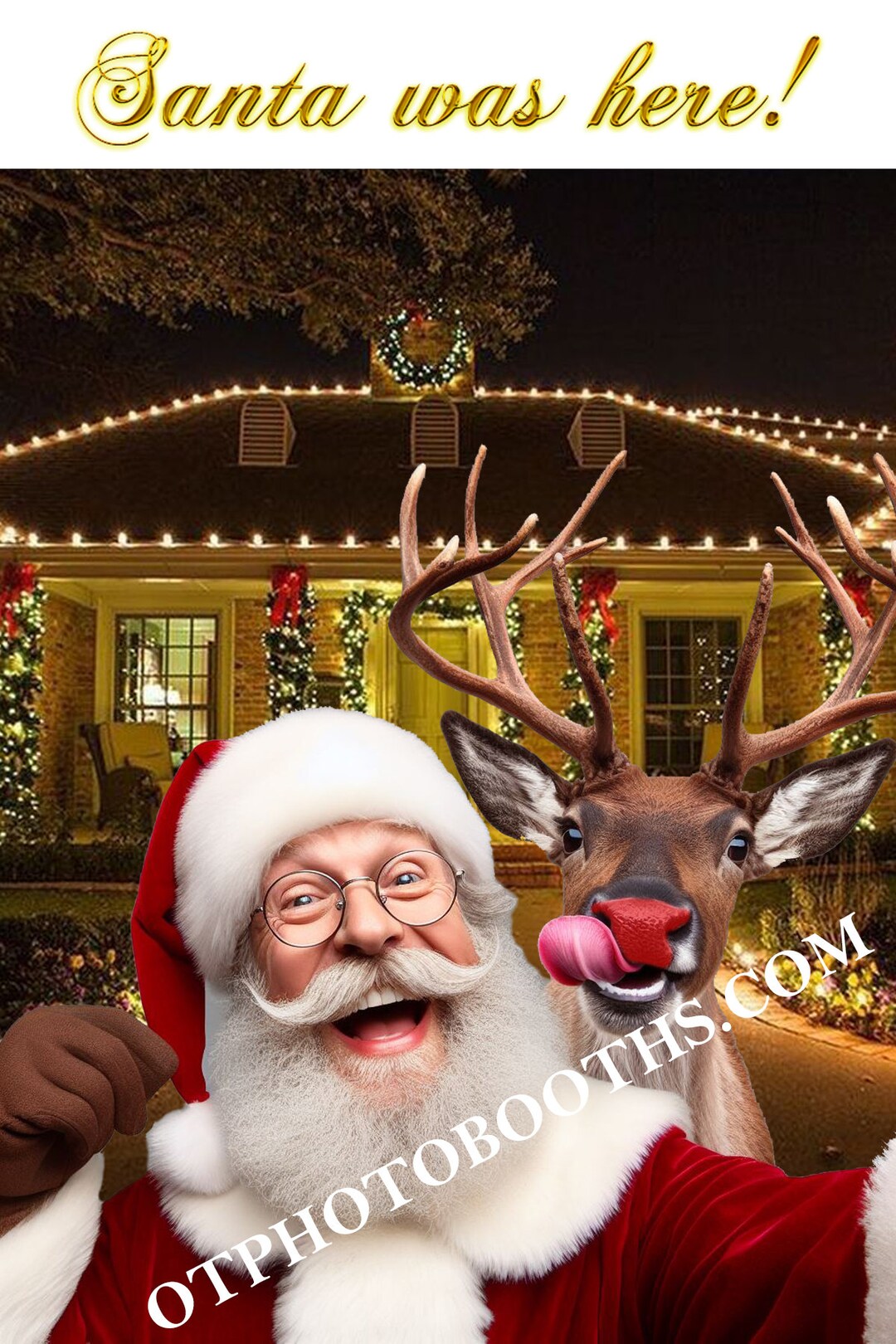 Santa Selfie Overlay Download Santa Was Here - Etsy