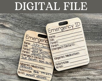 Emergency Id Tag Svg - Etsy