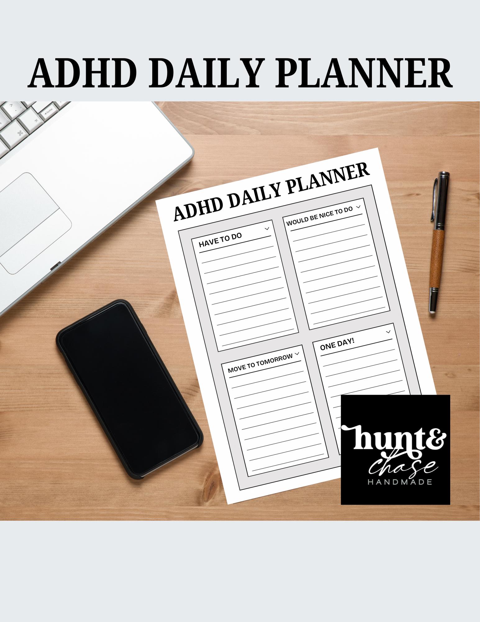 ADHD Daily Planner - Printable PDF (digital Download) - Etsy
