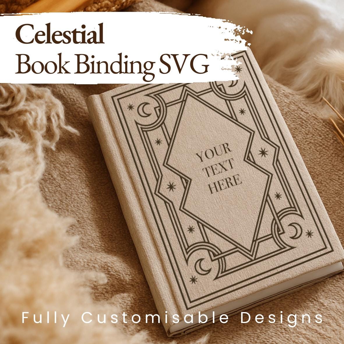 Celestial Book Binding SVG – Customizable Cosmic Journal Designs ...