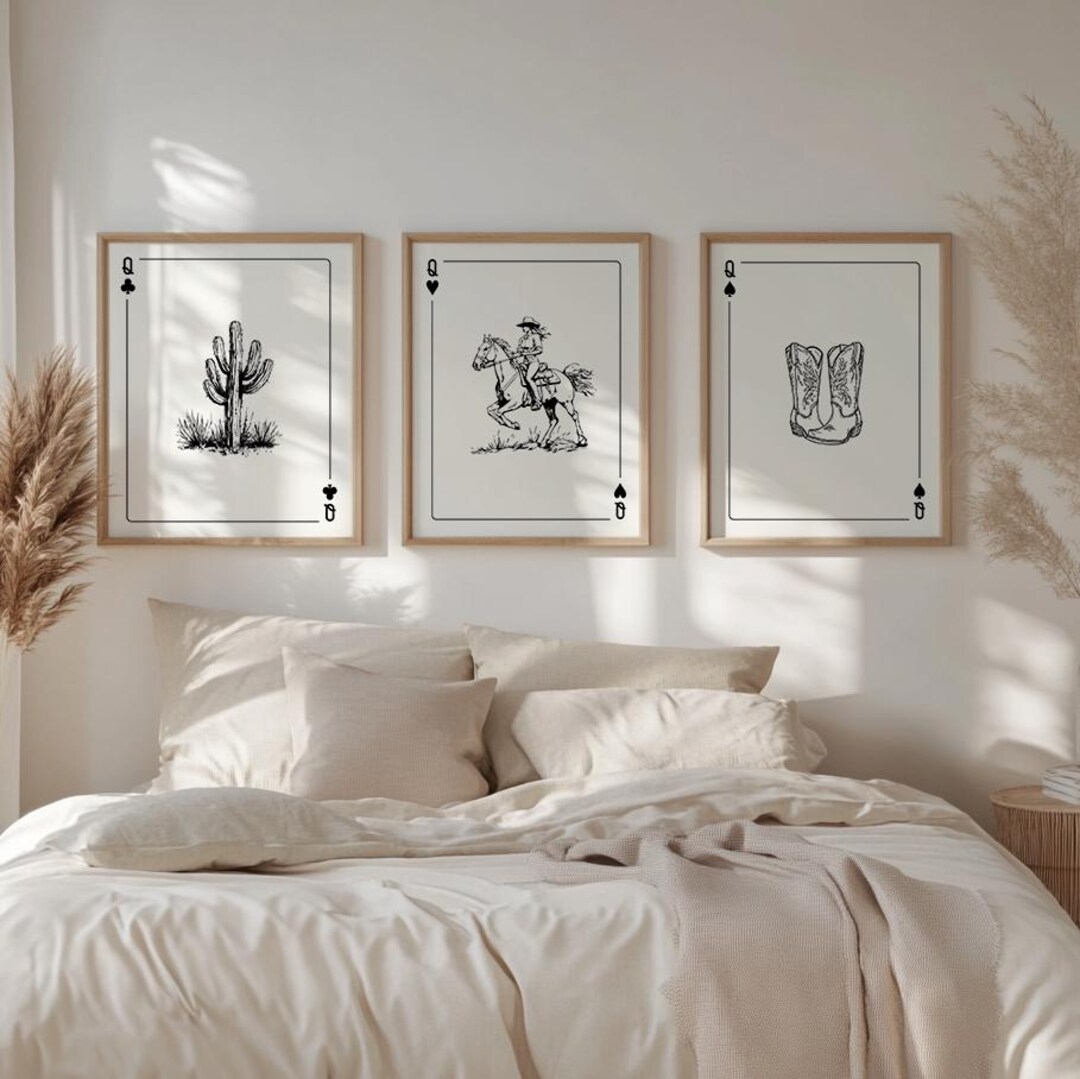 Western Playing Card Art Prints, Cowboy Nursery Decor (digital Download ...