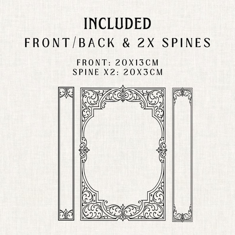 Antique Vintage Book Binding SVG Files – Classic Cover & Spine Designs ...