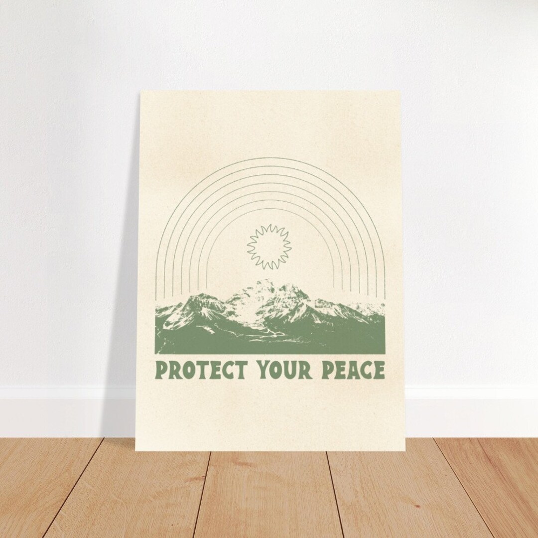 Protect Your Peace Quote Print minimalist Spiritual Home Decor Art ...