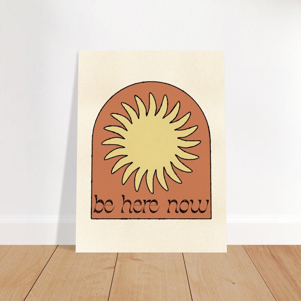 Be Here Now Quote Print Minimalist Spiritual Home Decor Art ...
