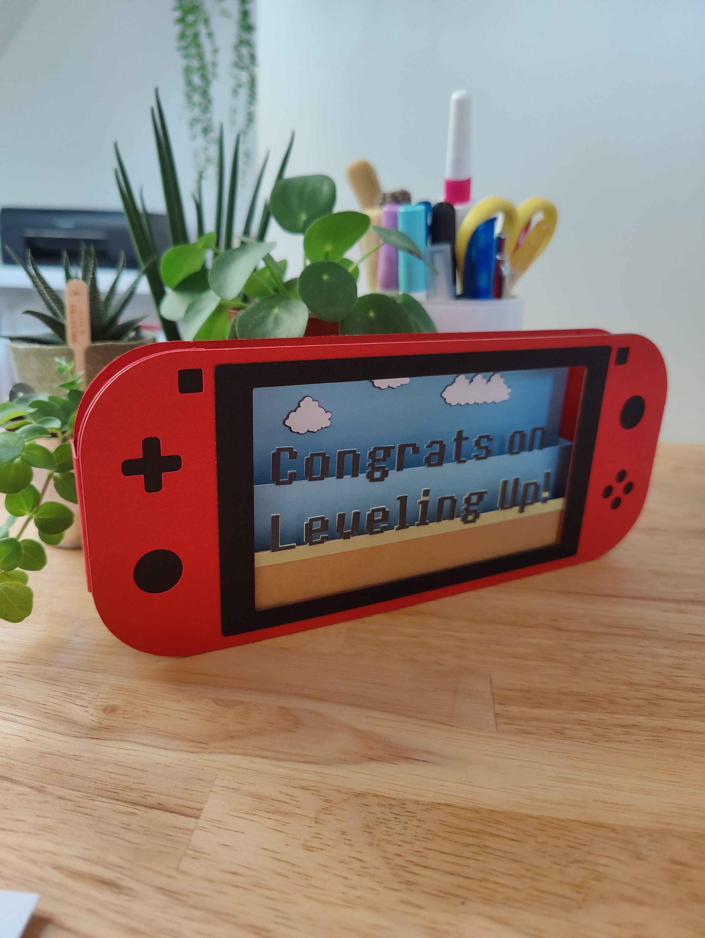 Game Console Level up Card 3D Papercut SVG Card Cut File - Etsy