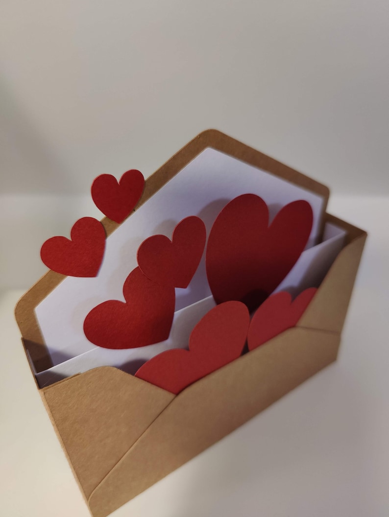 Heart Envelope Card | 3D Papercut SVG Card Cut File | Cricut DIY - Etsy