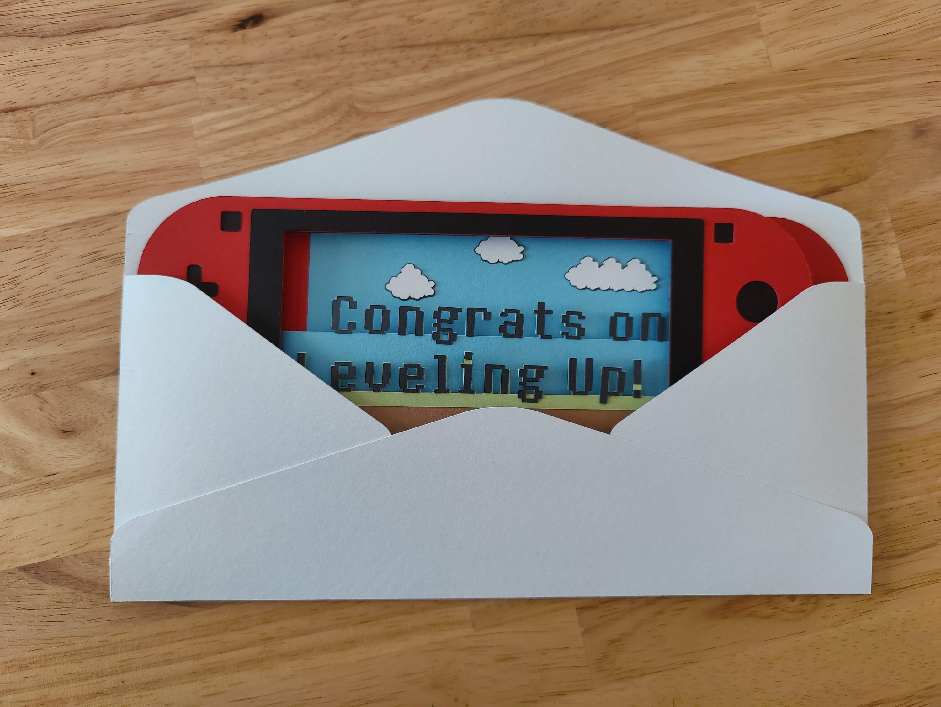 Game Console Level up Card | 3D Papercut SVG Card Cut File | Cricut DIY ...