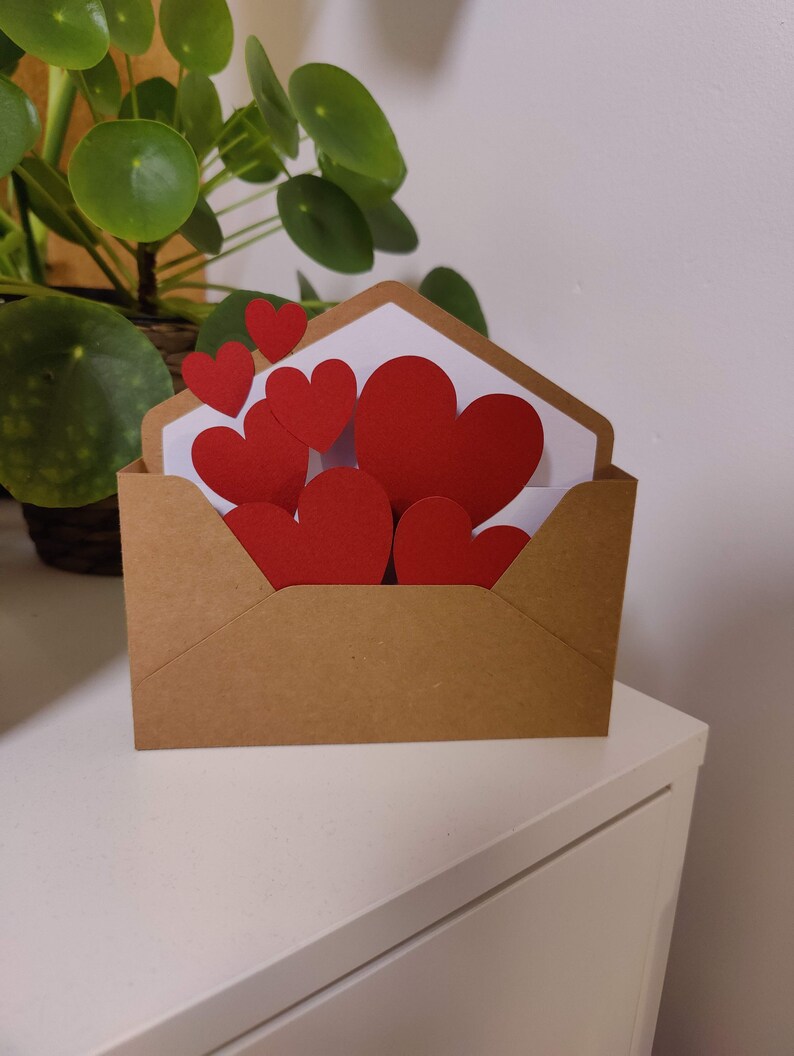 Heart Envelope Card | 3D Papercut SVG Card Cut File | Cricut DIY - Etsy