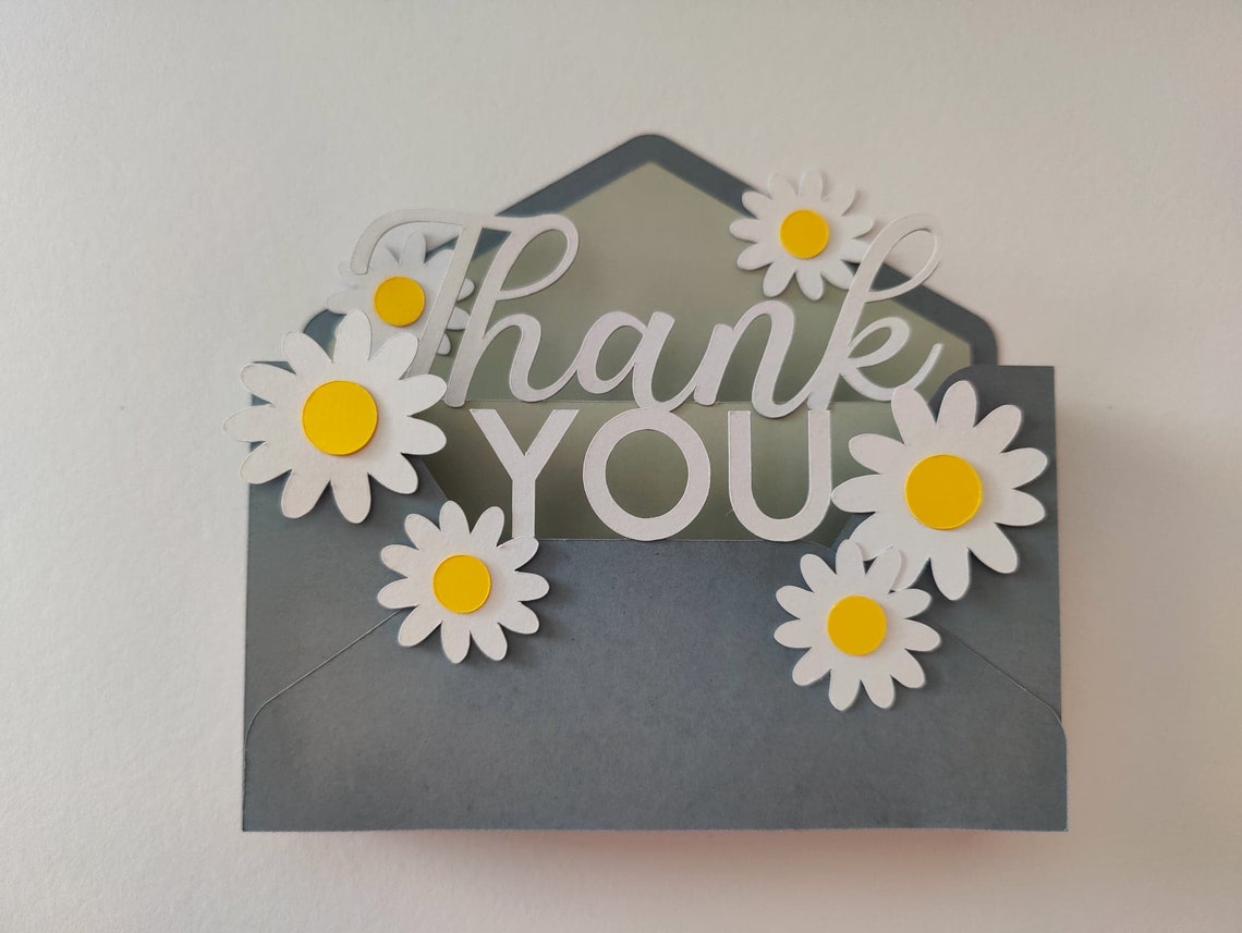 Thank You Box Card 3D Papercut SVG Card Cut File Cricut - Etsy