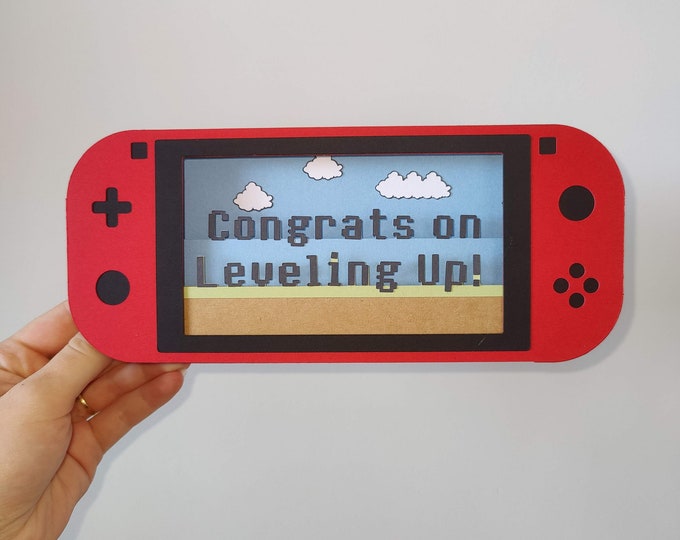 Game Console Level up Card 3D Papercut SVG Card Cut File - Etsy