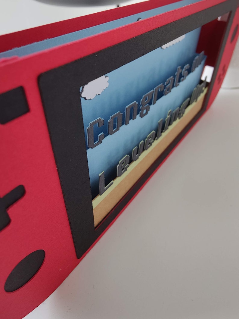 Game Console Level up Card | 3D Papercut SVG Card Cut File | Cricut DIY ...