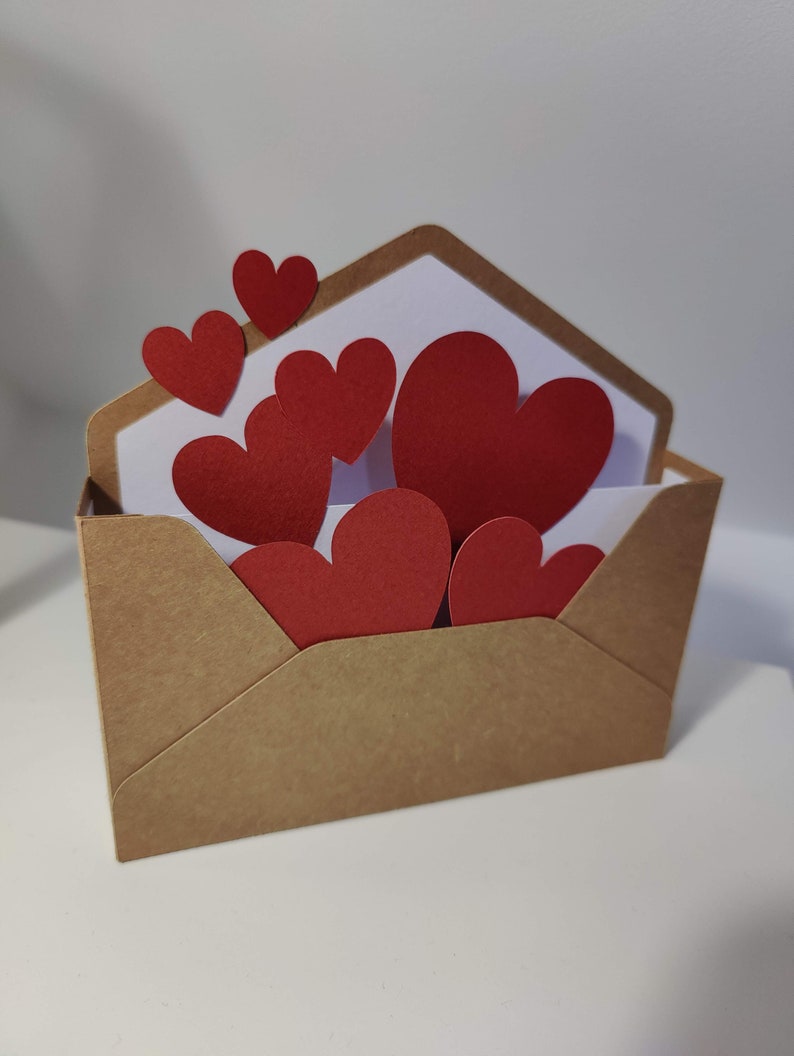 Heart Envelope Card | 3D Papercut SVG Card Cut File | Cricut DIY - Etsy