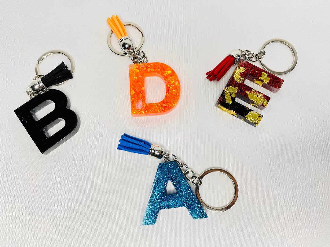 Resin Letter Keychains - Etsy