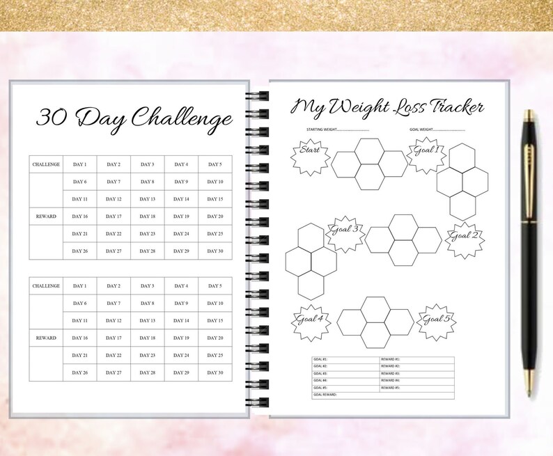 Fitness Planner Printable, Fitness Planner Bundle, Diet Log, Calorie ...