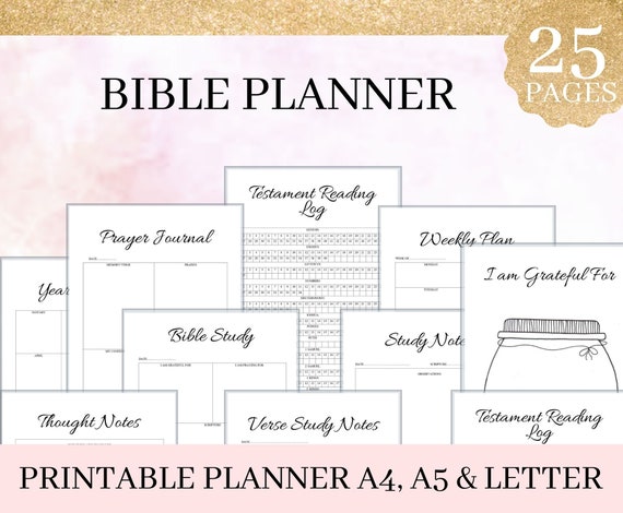 Bible Planner Bible Reading Tracker Bible Study Planner - Etsy