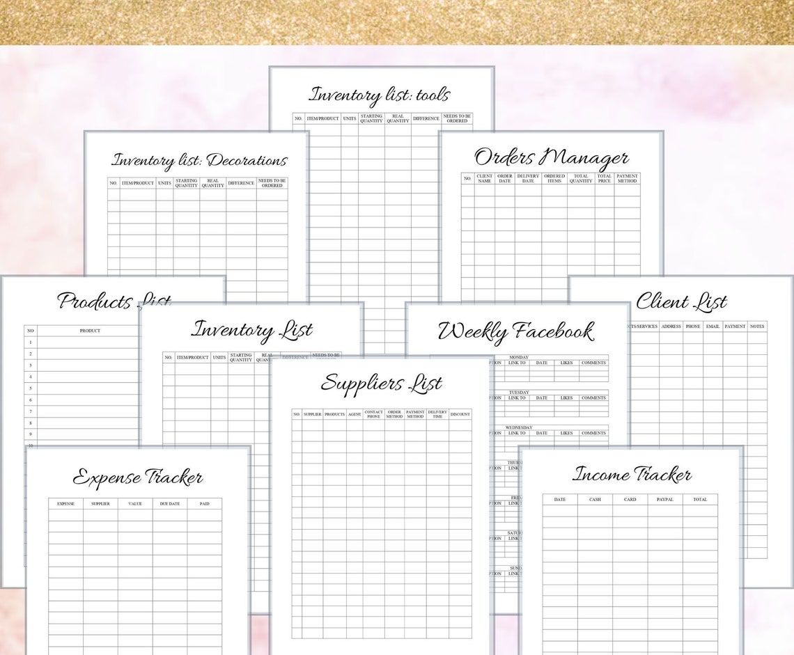 Bakery Business Planner Cake and Bakery Business Planner - Etsy