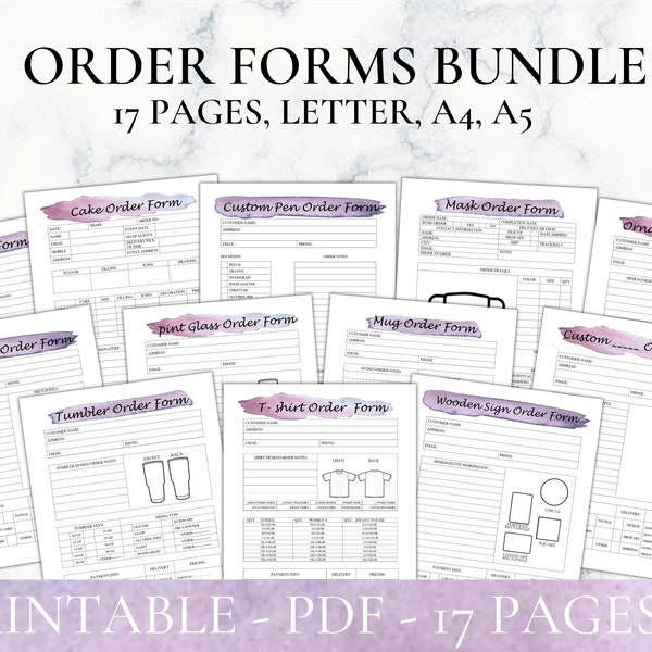 Cup Order Form - Etsy