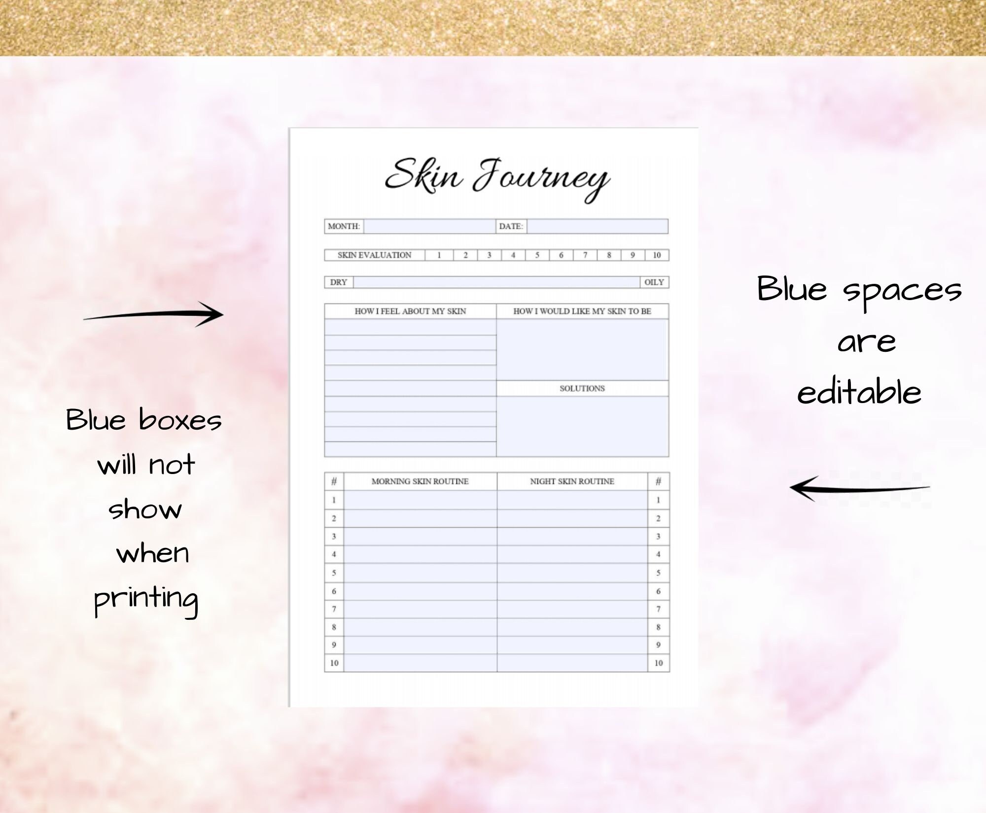 Beauty Planner Skin Care Planner Skin Care Journal Beauty | Etsy