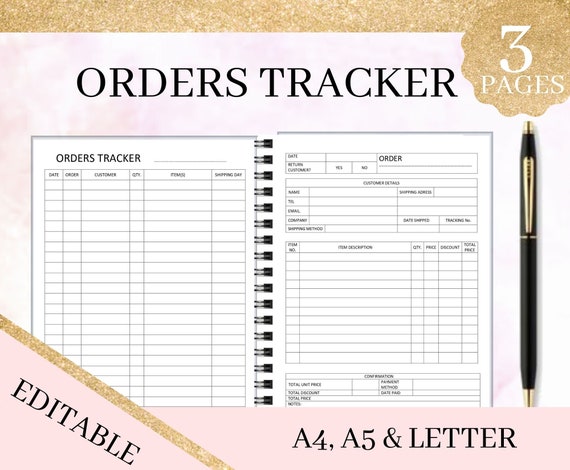 Printable Order From Small Business Orders Tracker Order - Etsy