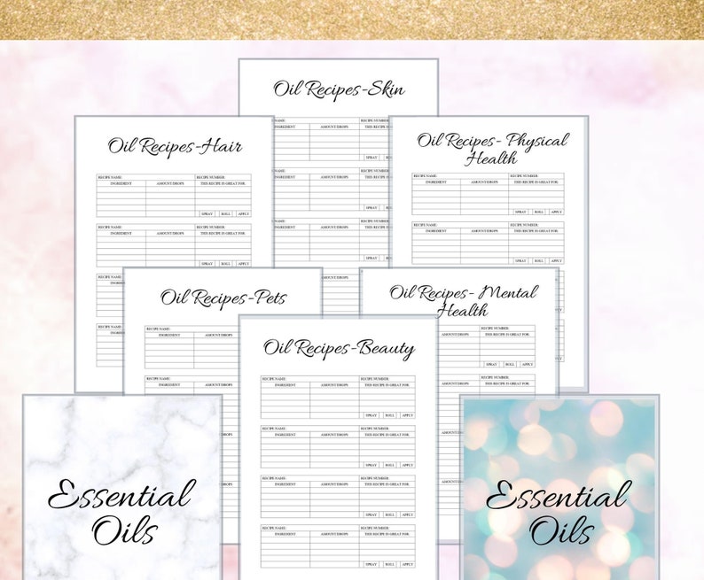 Essential Oil Planner, Essential Oil Journal,essential Oil Recipe ...