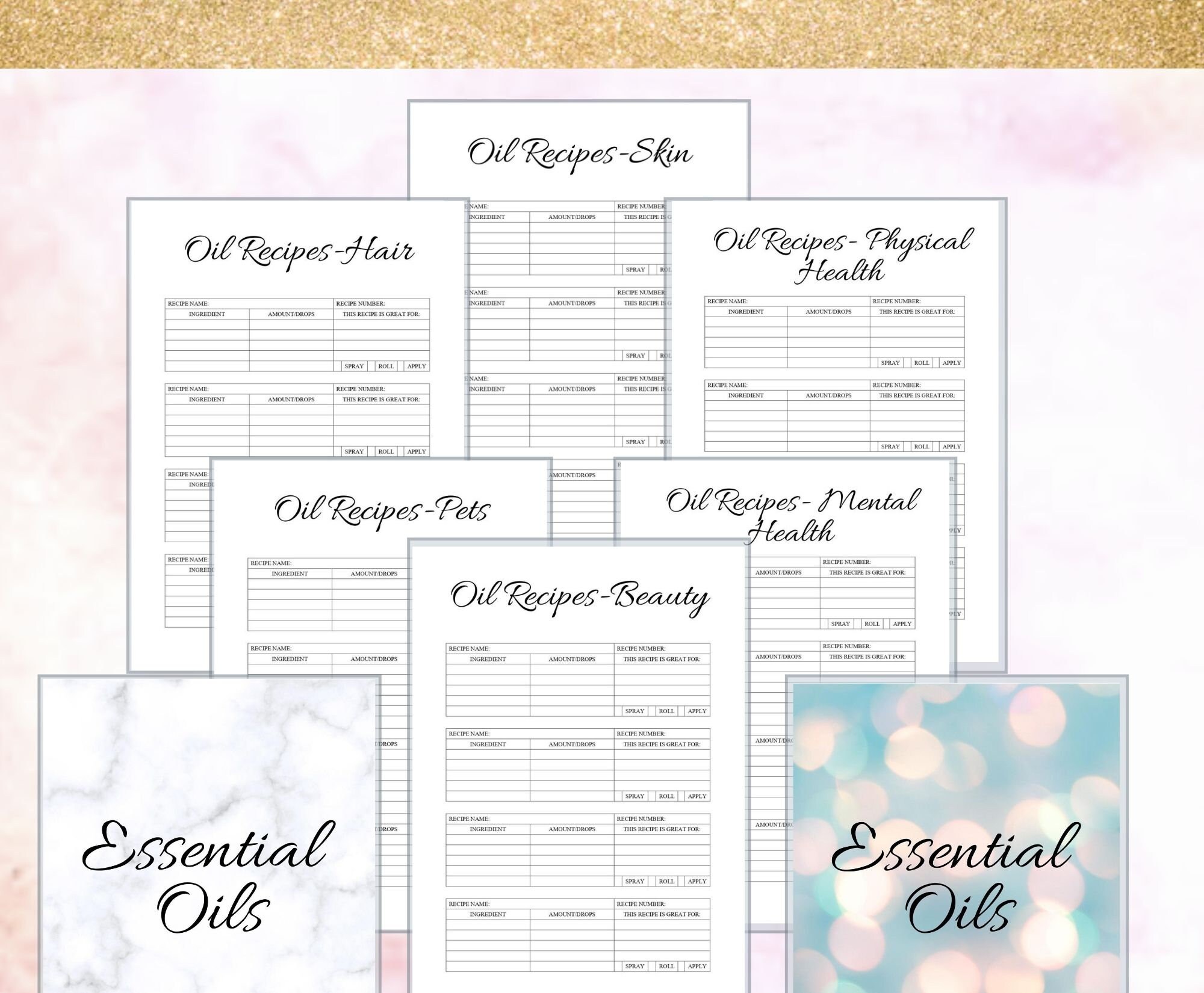 Essential Oil Planner, Essential Oil Journal,essential Oil Recipe ...